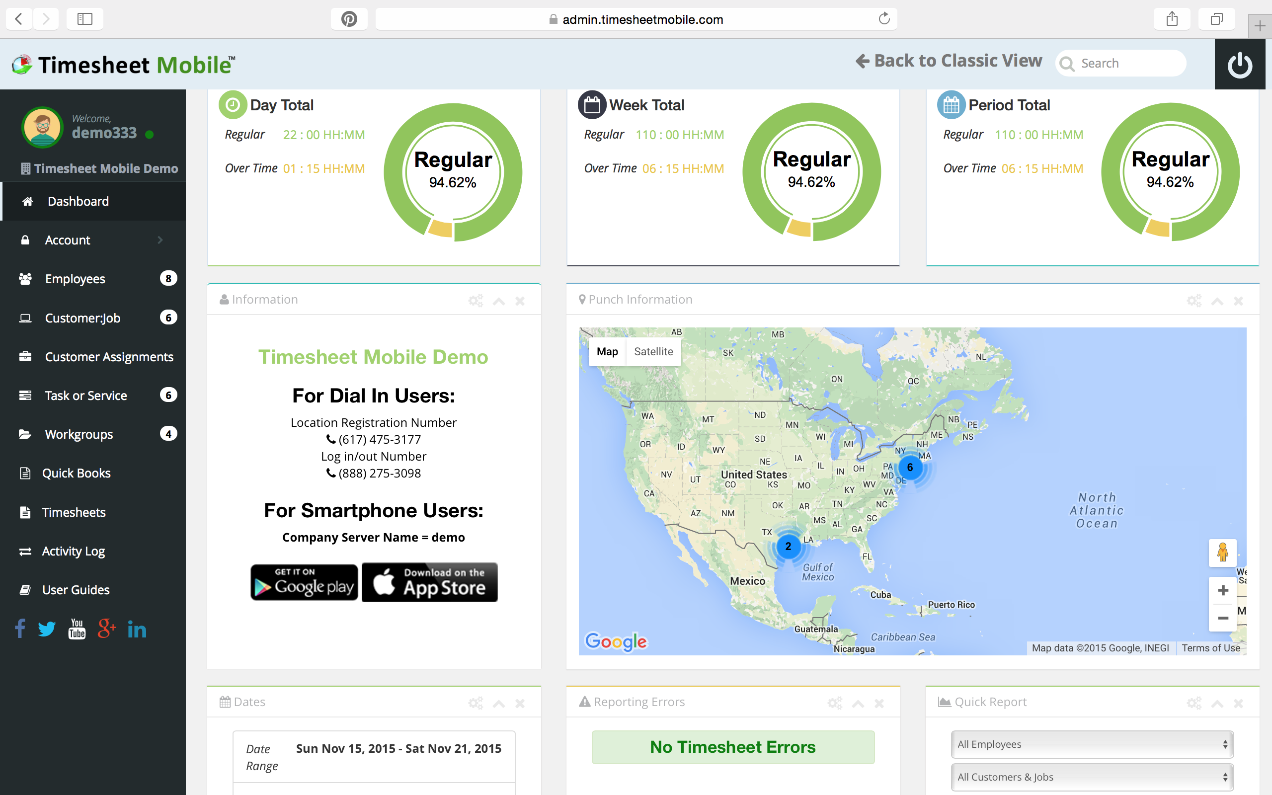New Employee Time Tracking Dashboard